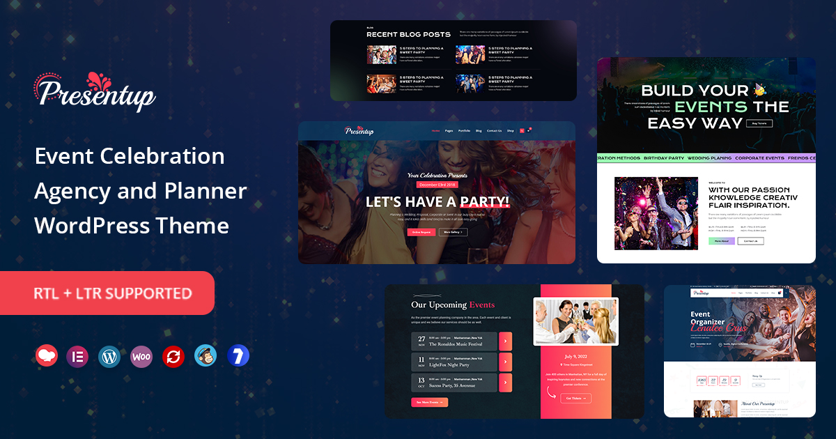 Presentup - Event Planner & Celebrations Management WordPress Theme by ThemetechMount
